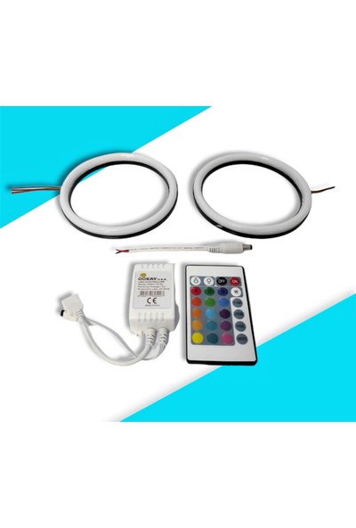 EKT O Tipi 2 Adet Uzaktan Kumandalı Rgb Angel 16 Renk 125MM