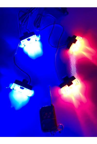 EKT 4x2 Kırmızı-Mavi Uzaktan Kumandalı Panjur Çakar