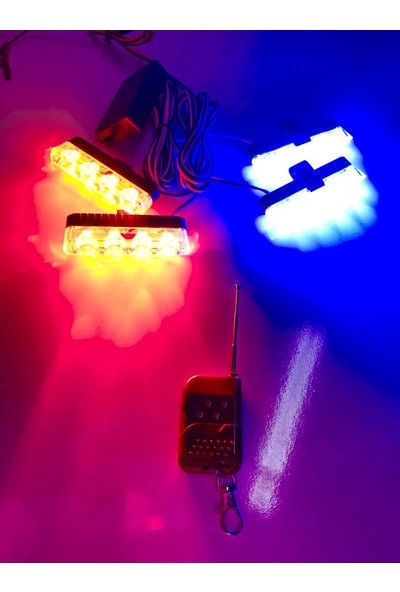 EKT 4x4 Kırmızı-Mavi Uzaktan Kumandalı Panjur Çakar