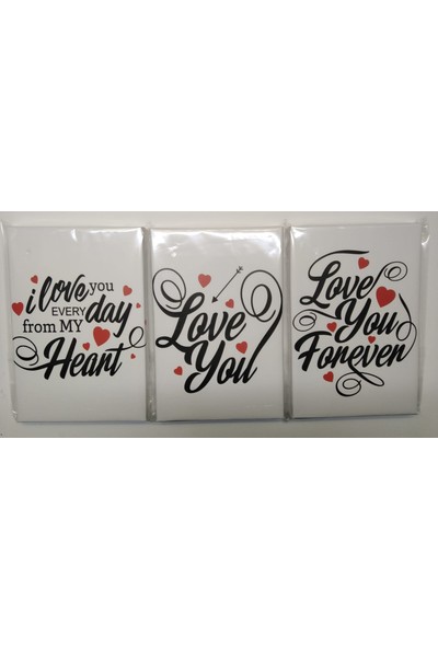 Mels Store Kanvas Tablo 3lü Set 30 x 20 cm Love Mels Store Kanvas Tablo 3lü Set 30 x 20 cm Love