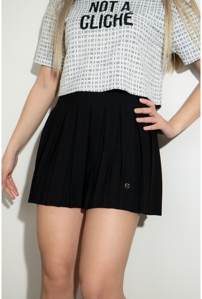 Soyo Siyah Pileli Mini Etek Soyo Siyah Pileli Mini Etek