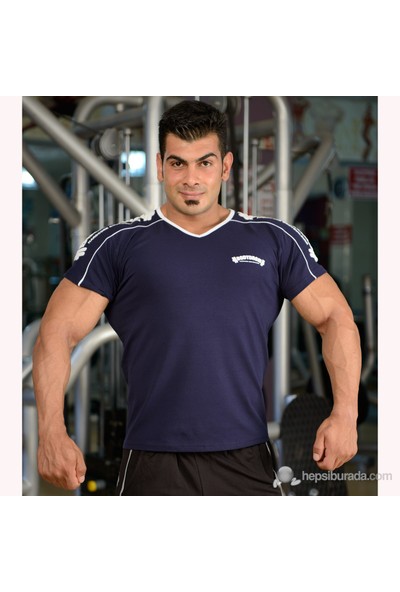 Bodydrom 005-09-Bdt Omuz Baskılı Kısa Kollu Lacivert T-Shirt