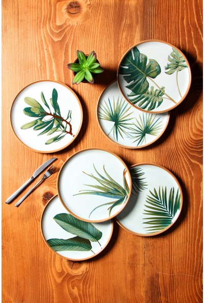 Porland Iklim 6 Parça 6 Kişilik Porselen Pasta Servis Takımı 20 cm