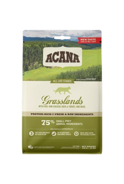 Acana Grasslands 340 gr Tavuklu, Ördekli, Bıldırcınlı Kedi Maması