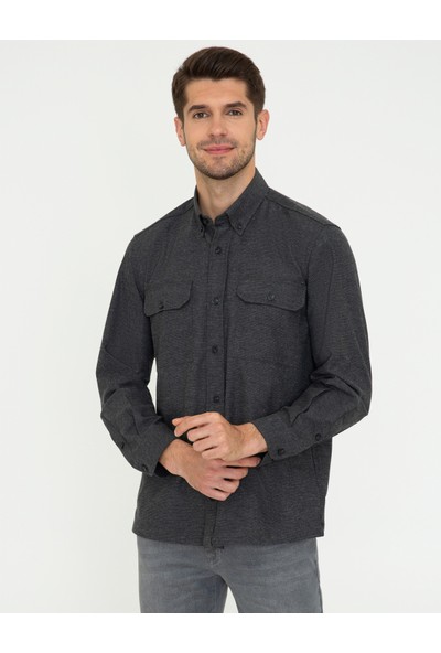 Pierre Cardin Siyah Comfort Fit Gömlek 50238825-VR046