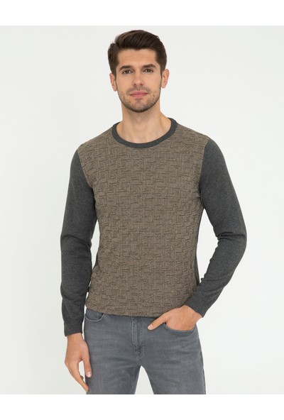 Pierre Cardin Gri Melanj Slim Fit Yarım Balıkçı Yaka Triko Kazak 50241375-VR086 Pierre Cardin Gri Melanj Slim Fit Yarım Balıkçı Yaka Triko Kazak 50241375-VR086