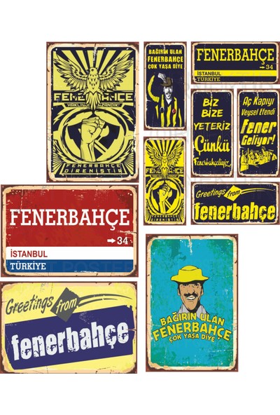 Hayat Poster Fenerbahçe Retro Ahşap Poster Seti 10 Poster Bir Arada Hayat Poster Fenerbahçe Retro Ahşap Poster Seti 10 Poster Bir Arada