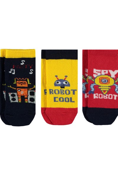 Civil Baby Erkek Çocuk Bebek 3'lü Çorap Set 0-24 Ay Hardal