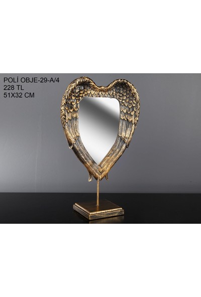 Zücev Kanat Aynalı Obje Altın Zücev Kanat Aynalı Obje Altın