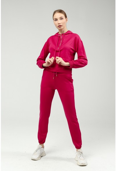 Urban Marin Kapüşonlu Modal Fuşya Eşortman Takımı