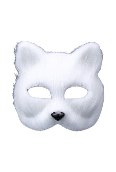 Schulzz Tüylü Beyaz Tilki Cosplay Maske