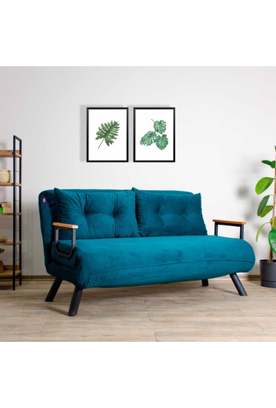 Pafu Sando İkili Katlanır Yataklı Koltuk - Petrol Pafu Sando İkili Katlanır Yataklı Koltuk - Petrol