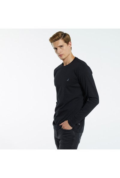 Nautica Erkek Siyah Uzun Kollu T-Shirt VC17450T.0TB