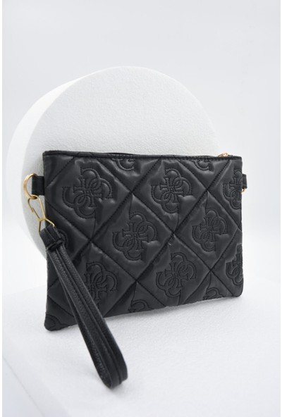 Defnella Kadın Siyah Desenli Portföy Clutch Çanta Defnella Kadın Siyah Desenli Portföy Clutch Çanta