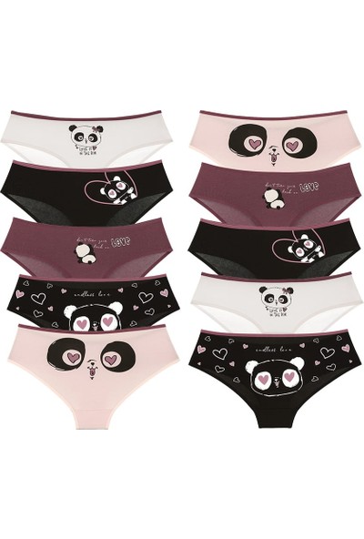Donella 10'lu Renkli Baskılı Genç Kız Külot - 508010 Donella 10'lu Renkli Baskılı Genç Kız Külot - 508010