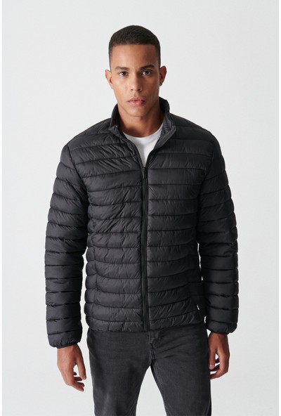 Avva Erkek Siyah Dik Yaka Kapitone Mont E006001 Avva Erkek Siyah Dik Yaka Kapitone Mont E006001