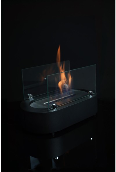 Korflame Notte Siyah Masa Üstü Şömine