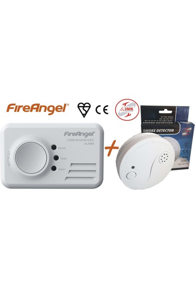 3mk Fireangel Karbonmonoksit Dedektörü + Pilli Duman Dedektörü
