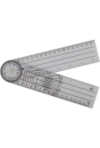 Miyang Cetvel Gonyometre 360 Derece Plastik Eha Ölçer 20 cm