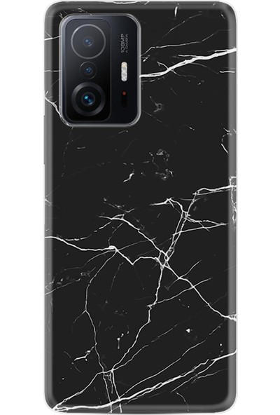 Kılıfland Xiaomi Mi 11T Pro Kılıf Resimli Silikon Kılıf Siyah Mermer 1299