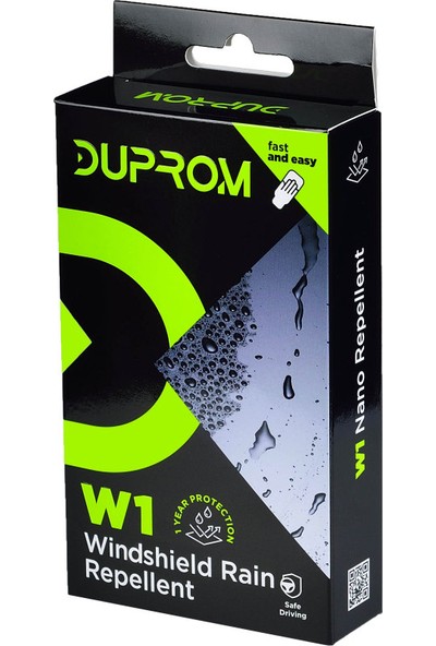Duprom W1 Nano Yağmur Kaydırıcı Mendil - Su İtici - Hızlı ve Kolay Uygulama - 1 Yıl Etkili Duprom W1 Nano Yağmur Kaydırıcı Mendil - Su İtici - Hızlı ve Kolay Uygulama - 1 Yıl Etkili