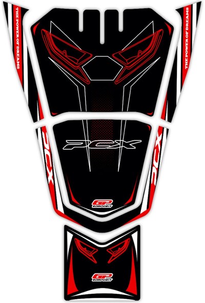 GP Kompozit Honda PCX 125 2021-2022 Uyumlu Tank Pad Kırmızı GP Kompozit Honda PCX 125 2021-2022 Uyumlu Tank Pad Kırmızı