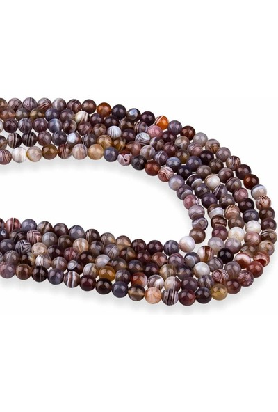 Dünya Doğal Taş 8 mm Botswana Akik Doğal Taş Dizi