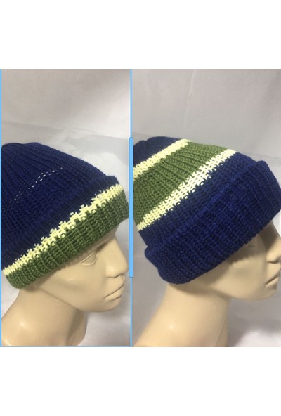 DRT Tasarım El Örgüsü Çift Taraflı Giyilebilen Oxford Yeşil Sarı Lacivert Bere DRT Tasarım El Örgüsü Çift Taraflı Giyilebilen Oxford Yeşil Sarı Lacivert Bere