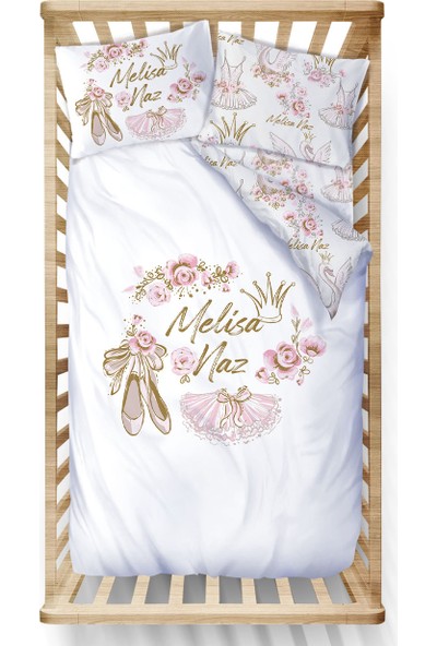 Tuğba Kuğu İsme Özel Pamuk Saten Bebek Nevresim Takımı - For Baby