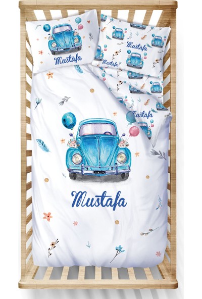 Tuğba Kuğu İsme Özel Pamuk Saten Bebek Nevresim Takımı - For Baby Tuğba Kuğu İsme Özel Pamuk Saten Bebek Nevresim Takımı - For Baby
