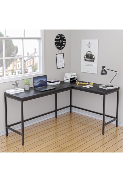 Yasmak Siyah L Tipi Ofis ve Çalışma Masası Yasmak Siyah L Tipi Ofis ve Çalışma Masası