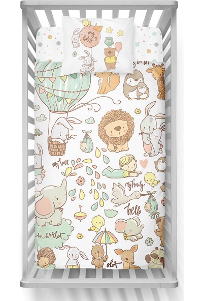 Tuğba Kuğu Pamuk Saten Bebek Nevresim Takımı - Pure Baby