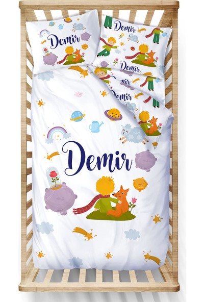 Tuğba Kuğu İsme Özel Pamuk Saten Bebek Nevresim Takımı - For Baby