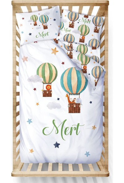 Tuğba Kuğu İsme Özel Pamuk Saten Bebek Nevresim Takımı - For Baby