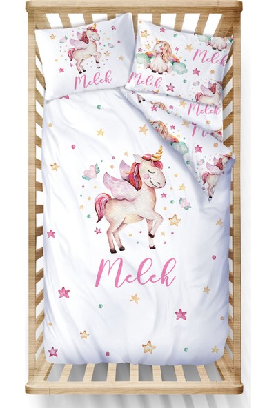 Tuğba Kuğu İsme Özel Pamuk Saten Bebek Nevresim Takımı - For Baby Tuğba Kuğu İsme Özel Pamuk Saten Bebek Nevresim Takımı - For Baby