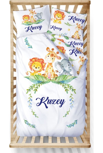 Tuğba Kuğu İsme Özel Pamuk Saten Bebek Nevresim Takımı - For Baby Tuğba Kuğu İsme Özel Pamuk Saten Bebek Nevresim Takımı - For Baby