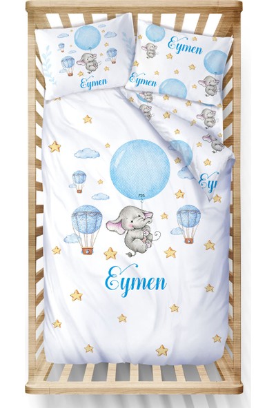 Tuğba Kuğu İsme Özel Pamuk Saten Bebek Nevresim Takımı - For Baby