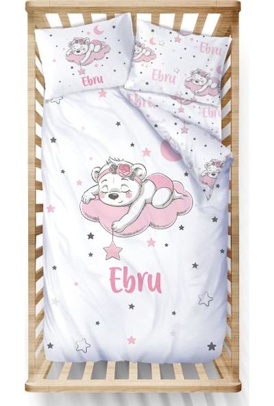 Tuğba Kuğu İsme Özel Pamuk Saten Bebek Nevresim Takımı - For Baby