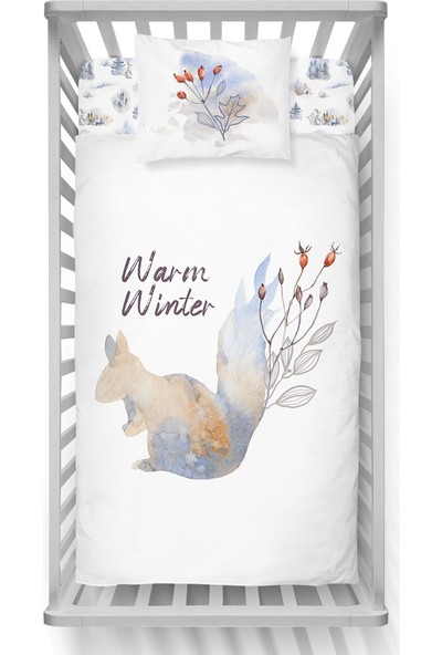 Tuğba Kuğu Pamuk Saten Bebek Nevresim Takımı - Cozy Winter Tuğba Kuğu Pamuk Saten Bebek Nevresim Takımı - Cozy Winter