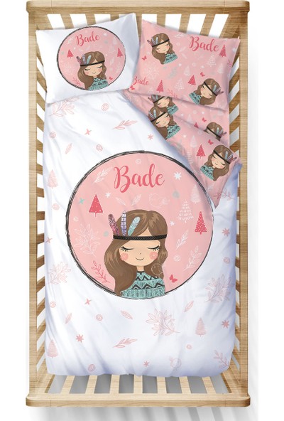 Tuğba Kuğu İsme Özel Pamuk Saten Bebek Nevresim Takımı - For Baby Tuğba Kuğu İsme Özel Pamuk Saten Bebek Nevresim Takımı - For Baby