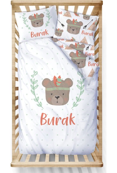 Tuğba Kuğu İsme Özel Pamuk Saten Bebek Nevresim Takımı - For Baby