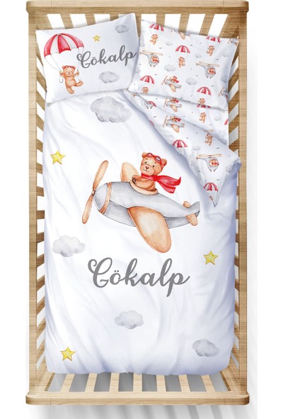 Tuğba Kuğu İsme Özel Pamuk Saten Bebek Nevresim Takımı - For Baby