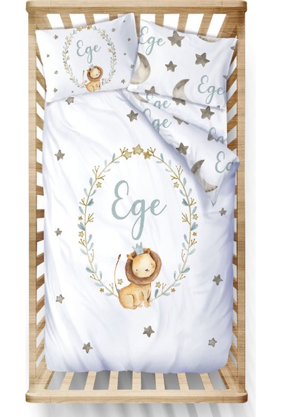Tuğba Kuğu İsme Özel Pamuk Saten Bebek Nevresim Takımı - For Baby Tuğba Kuğu İsme Özel Pamuk Saten Bebek Nevresim Takımı - For Baby