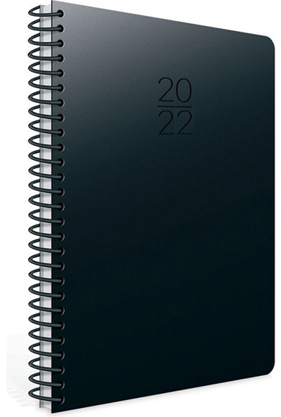 Gıpta 20X28 2022 Spiralli Ajanda Sert Kapak Günlük (419-SEK) Siyah
