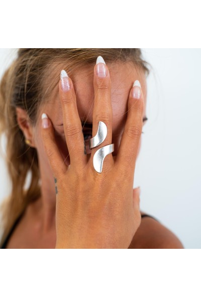 Kutcha Accessories Kadın Gümüş Kaplama Yüzük