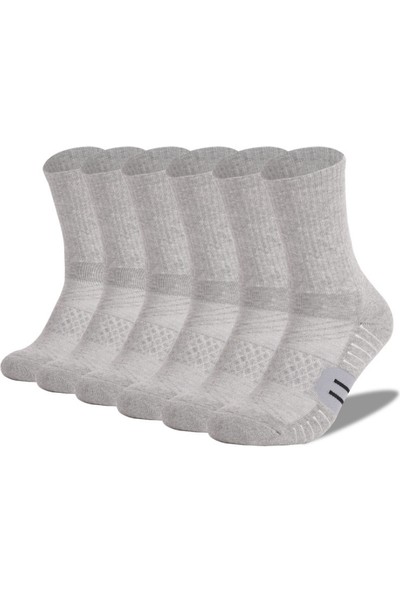 Xinkerui 6 Çift Dış Mekan Orta Tüplü Spor Çorapları, Kalın Havlu Tabanlı Yürüyüş Çorapları Ter Emici Spor Koşu Çorapları (Yurt Dışından)