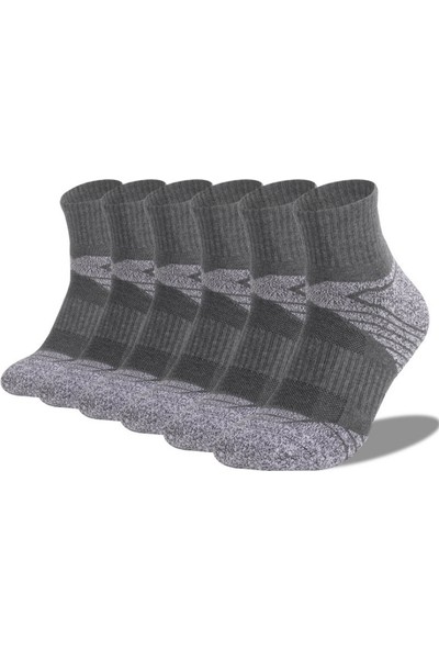 Xinkerui 6 Çift Açık Hava Spor Çorabı Kalın Havlu Tabanlı Yürüyüş Çorabı Ter Emici Tüp Içi Spor Koşu Çorabı (Yurt Dışından)