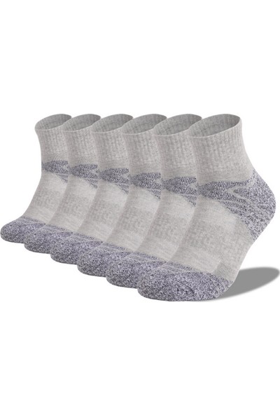 Xinkerui 6 Çift Açık Hava Spor Çorabı Kalın Havlu Tabanlı Yürüyüş Çorabı Ter Emici Tüp Içi Spor Koşu Çorabı (Yurt Dışından)