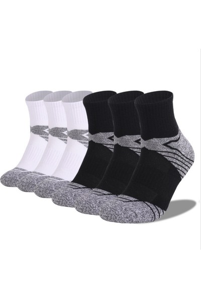 Xinkerui 6 Çift Açık Hava Spor Çorabı Kalın Havlu Tabanlı Yürüyüş Çorabı Ter Emici Tüp Içi Spor Koşu Çorabı (Yurt Dışından)