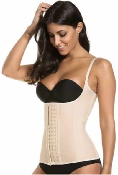 Giyincel Kadın Doğum Sonrası Çelik Balenli Agraflı Askılı Lateks Korse